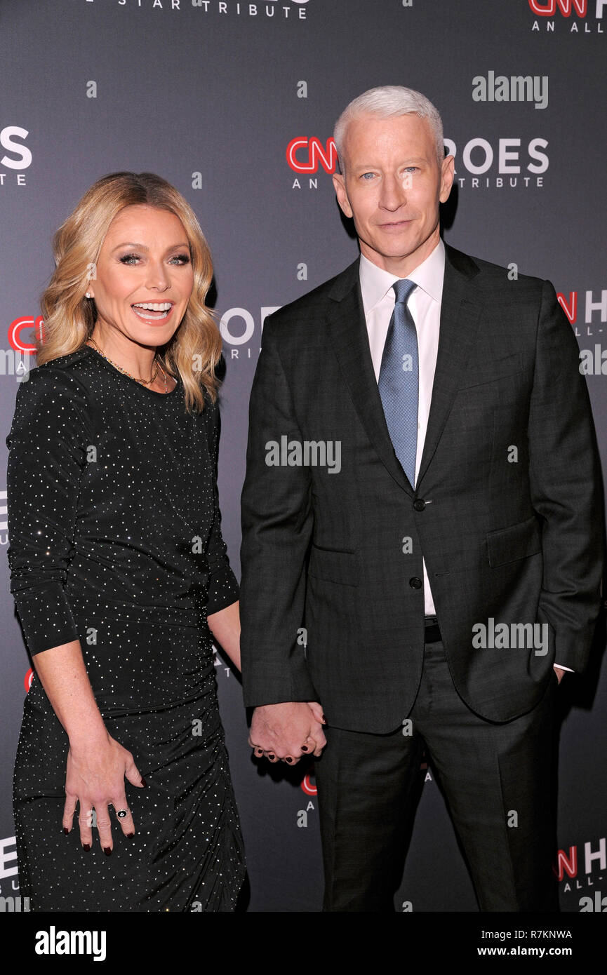 New York, USA. 9th Dec 2018. Kelly Ripa and Anderson Cooper attend the 12th Annual CNN Heroes ...