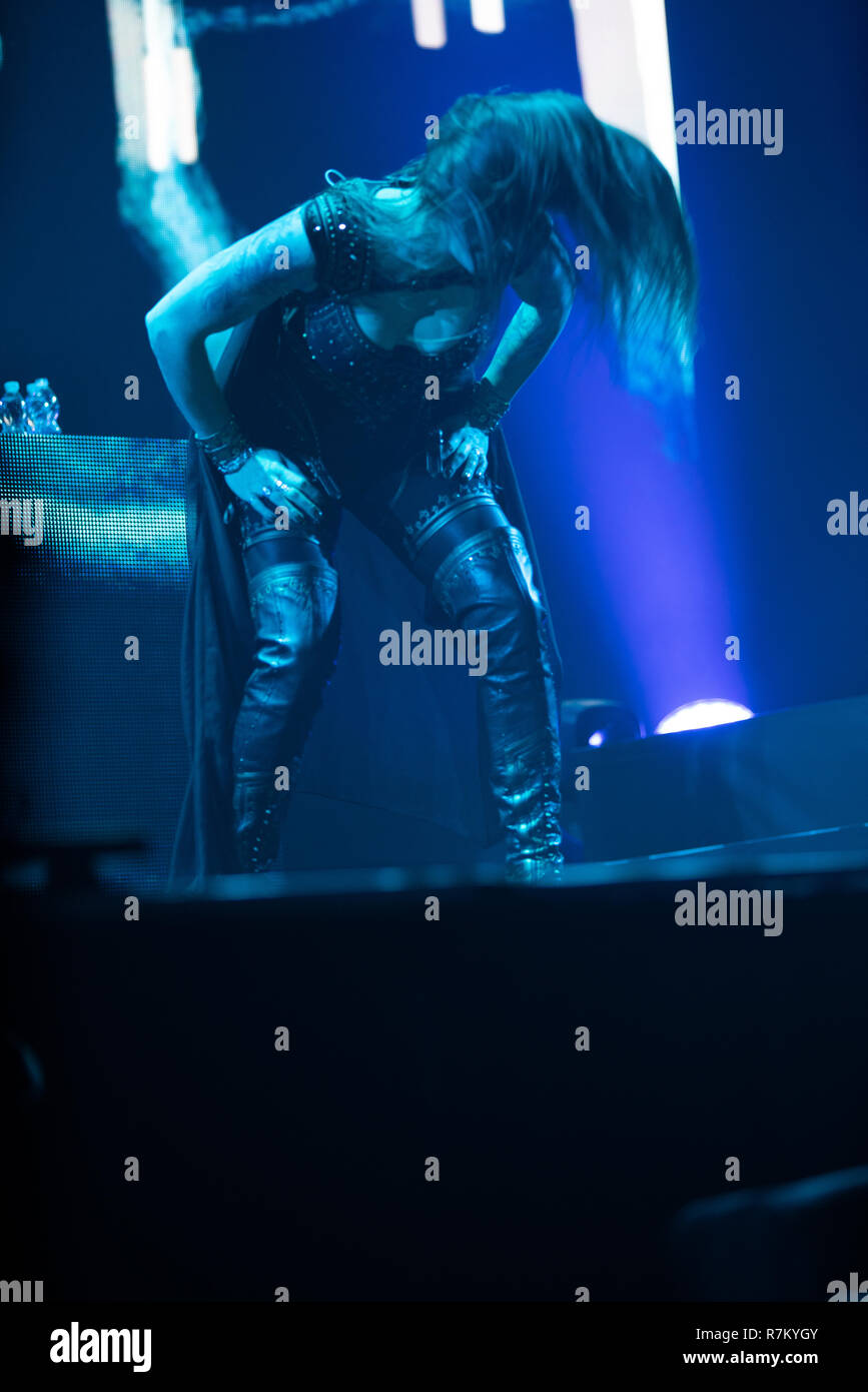 Birmingham, United Kingdom, 10 December 2018. Lead Singer FLOOR JANSEN ...