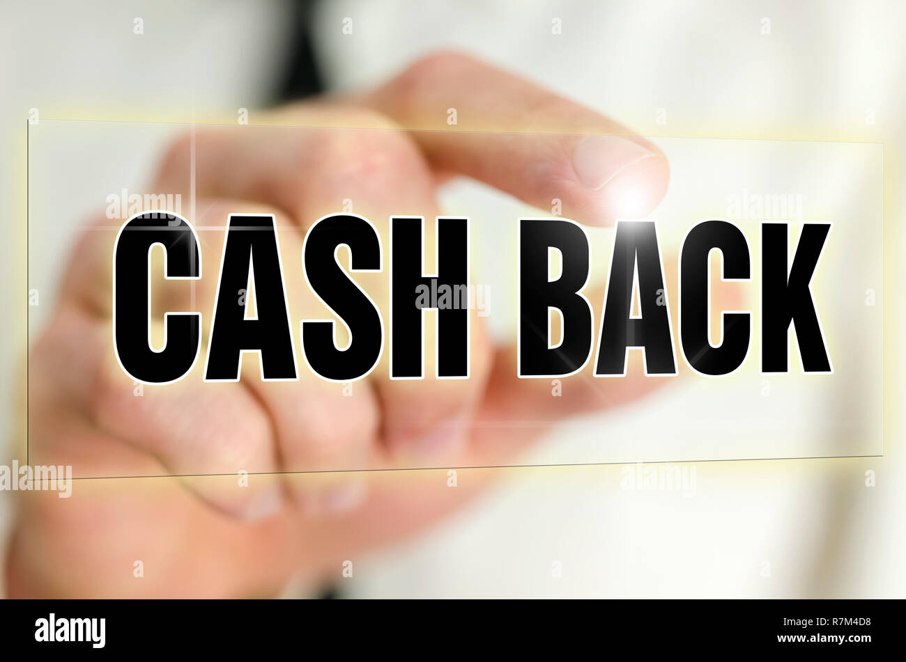 Cash back icon on virtual screen Stock Photo - Alamy