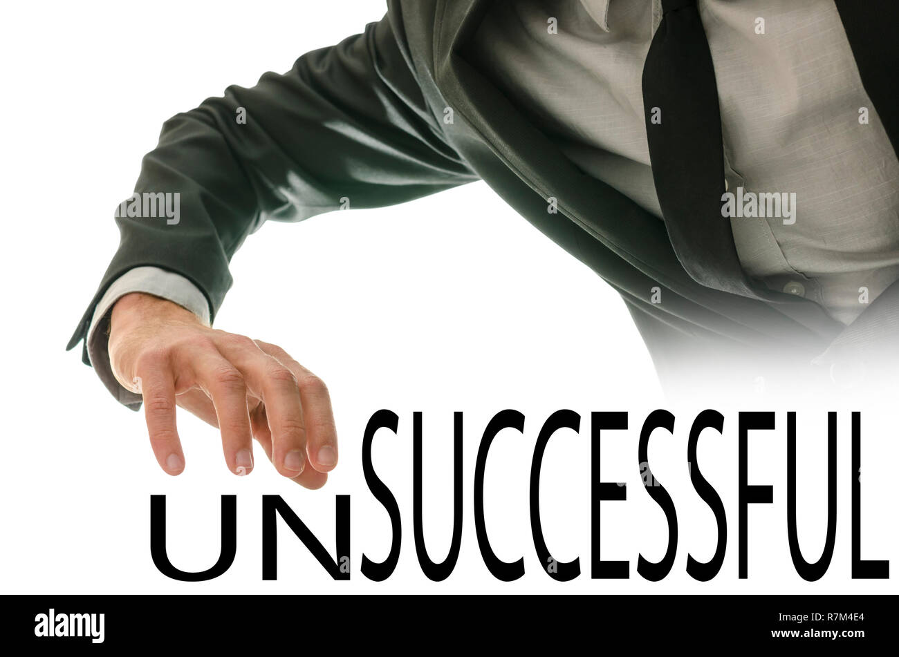 Changing word Unsuccessful into Successful by pushing away letters UN ...