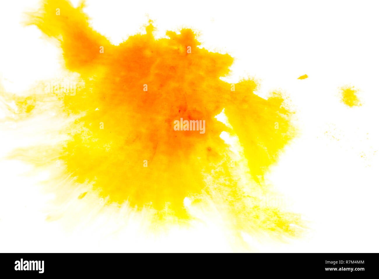 yellow orange, blurry spot of watercolor paint. background Stock Photo ...