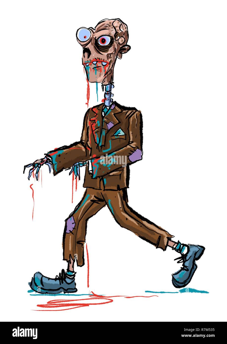 Zombie cartoon character walking hands hi-res stock photography and ...
