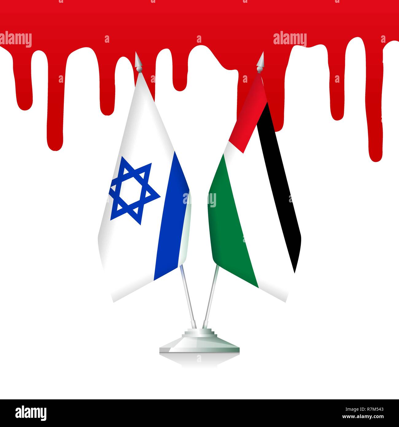 Flags of Palestine and Israel with the blood Stock Vector Image & Art ...
