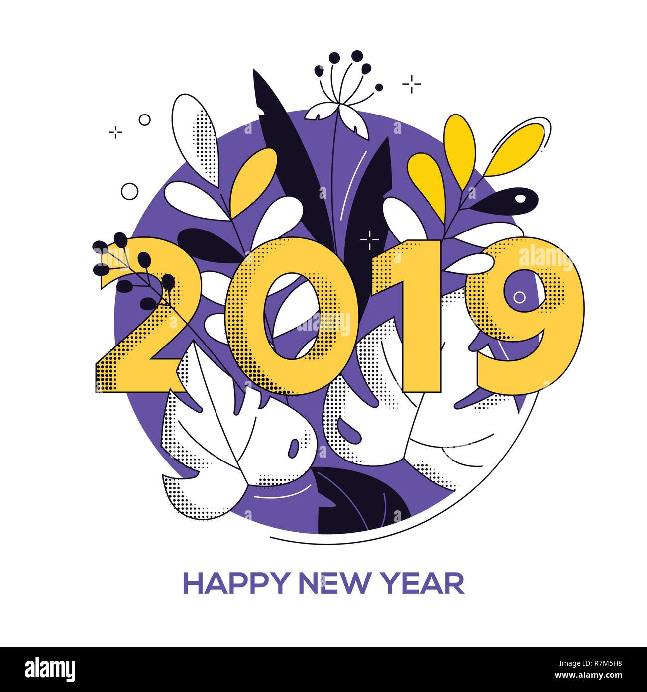 Happy New Year - modern flat design style illustration Stock Vector ...