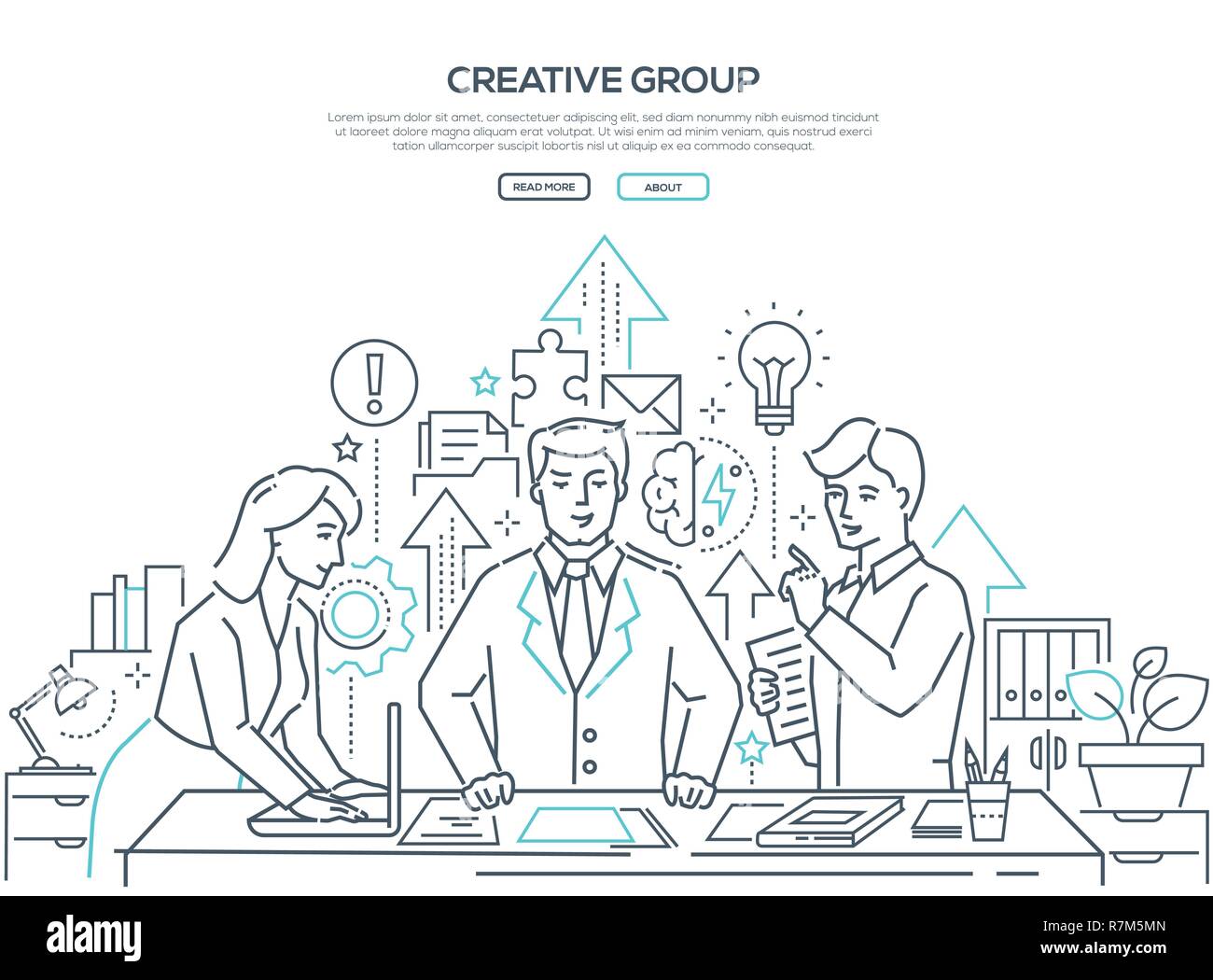 Modern desk design Stock Vector Images - Alamy