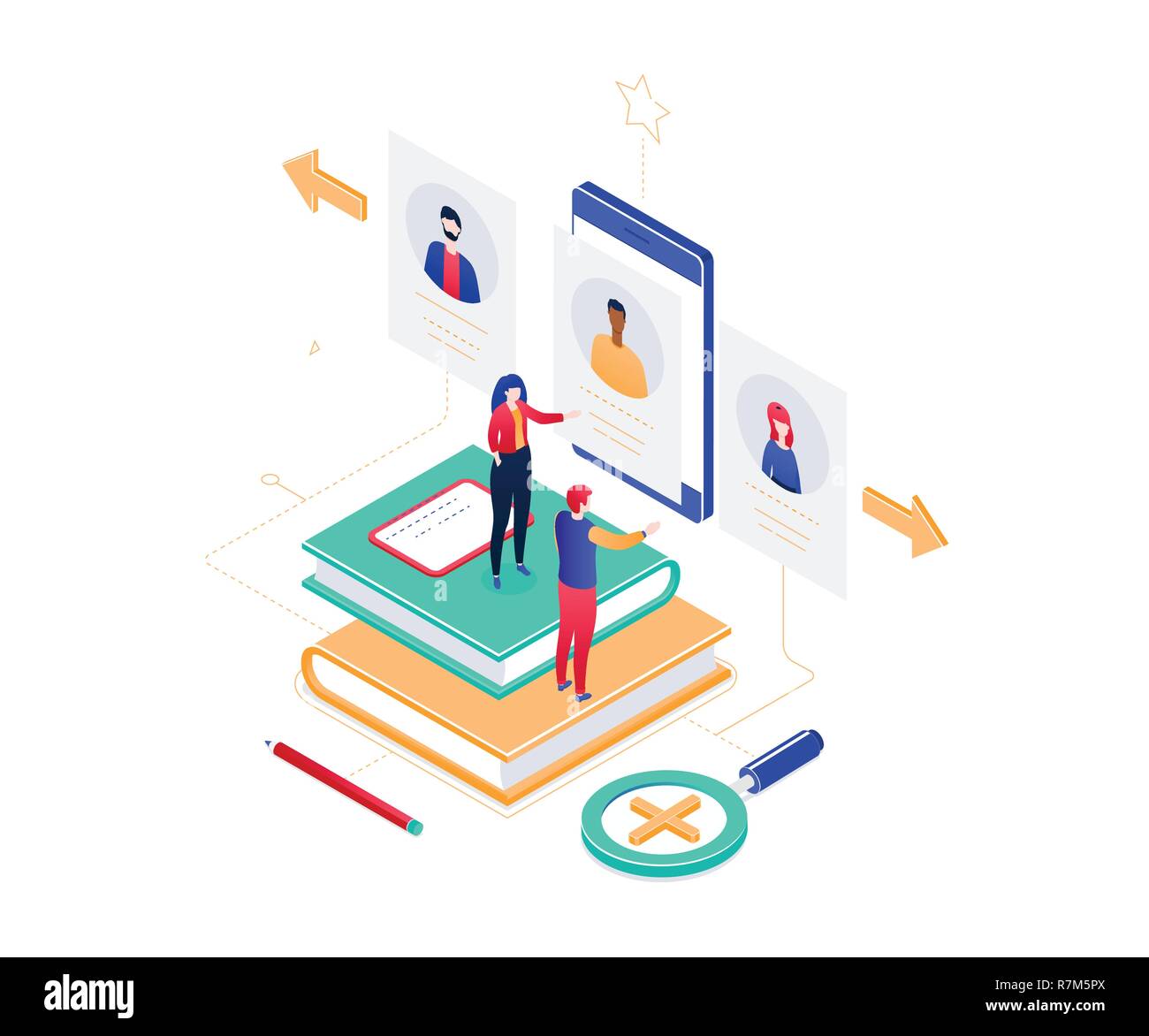 HR management - modern colorful isometric vector illustration Stock ...