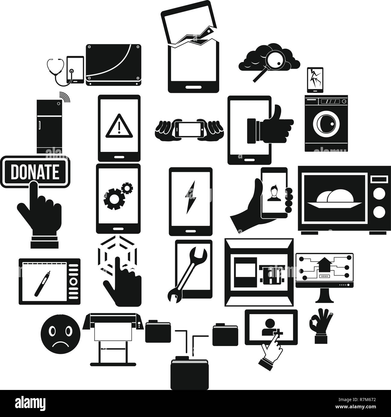 Screen icons set, simple style Stock Vector Image & Art - Alamy