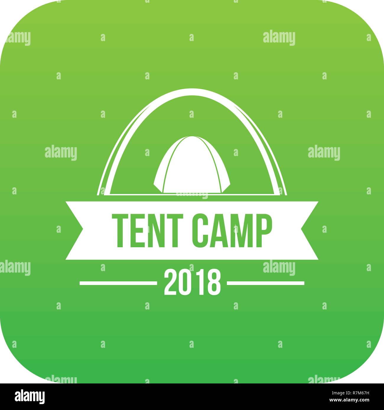 Tent camp emblem icon green vector Stock Vector Image & Art - Alamy