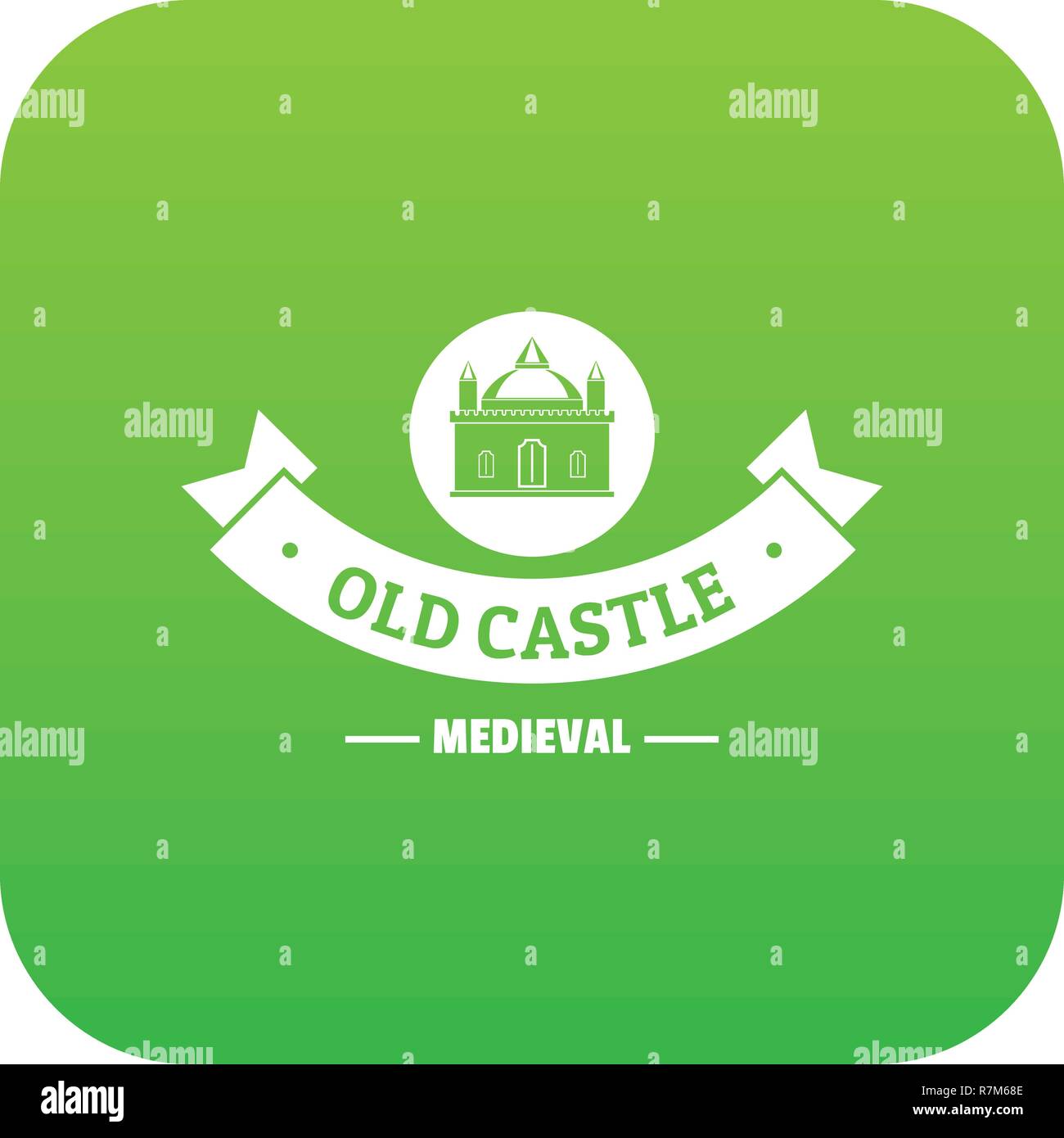 Old castle icon green vector Stock Vector Image & Art - Alamy