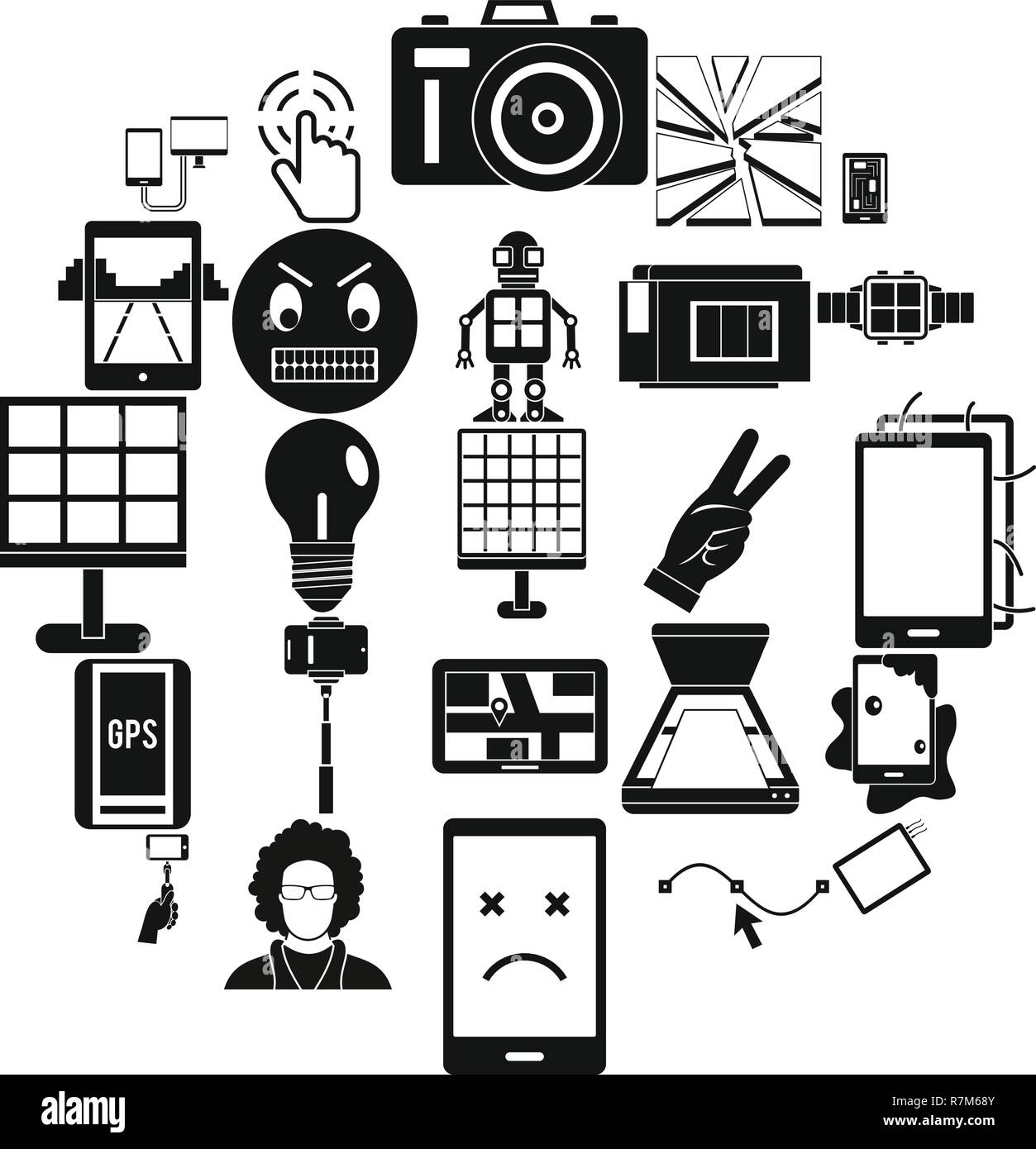 Mobile monitor icons set, simple style Stock Vector Image & Art - Alamy