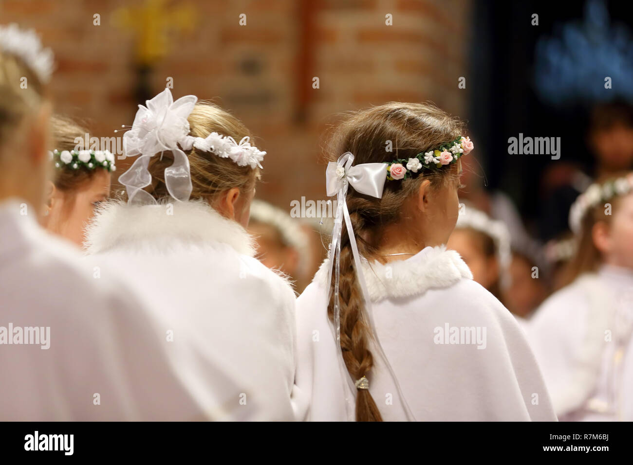 Children going to the first holy communion Stock Photo - Alamy