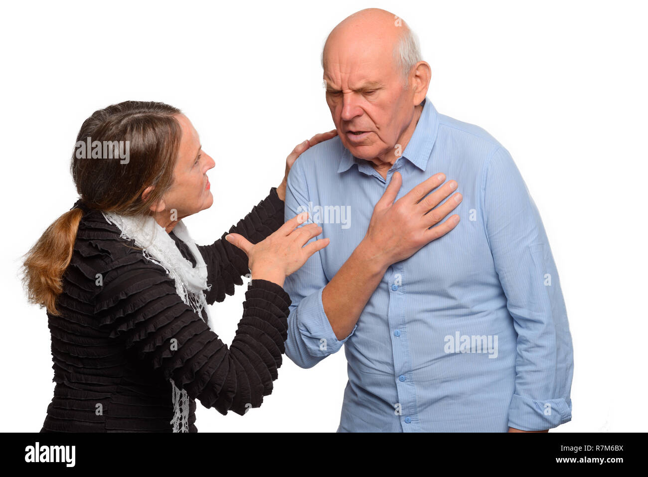 Woman cares for senior husband hi-res stock photography and images - Alamy