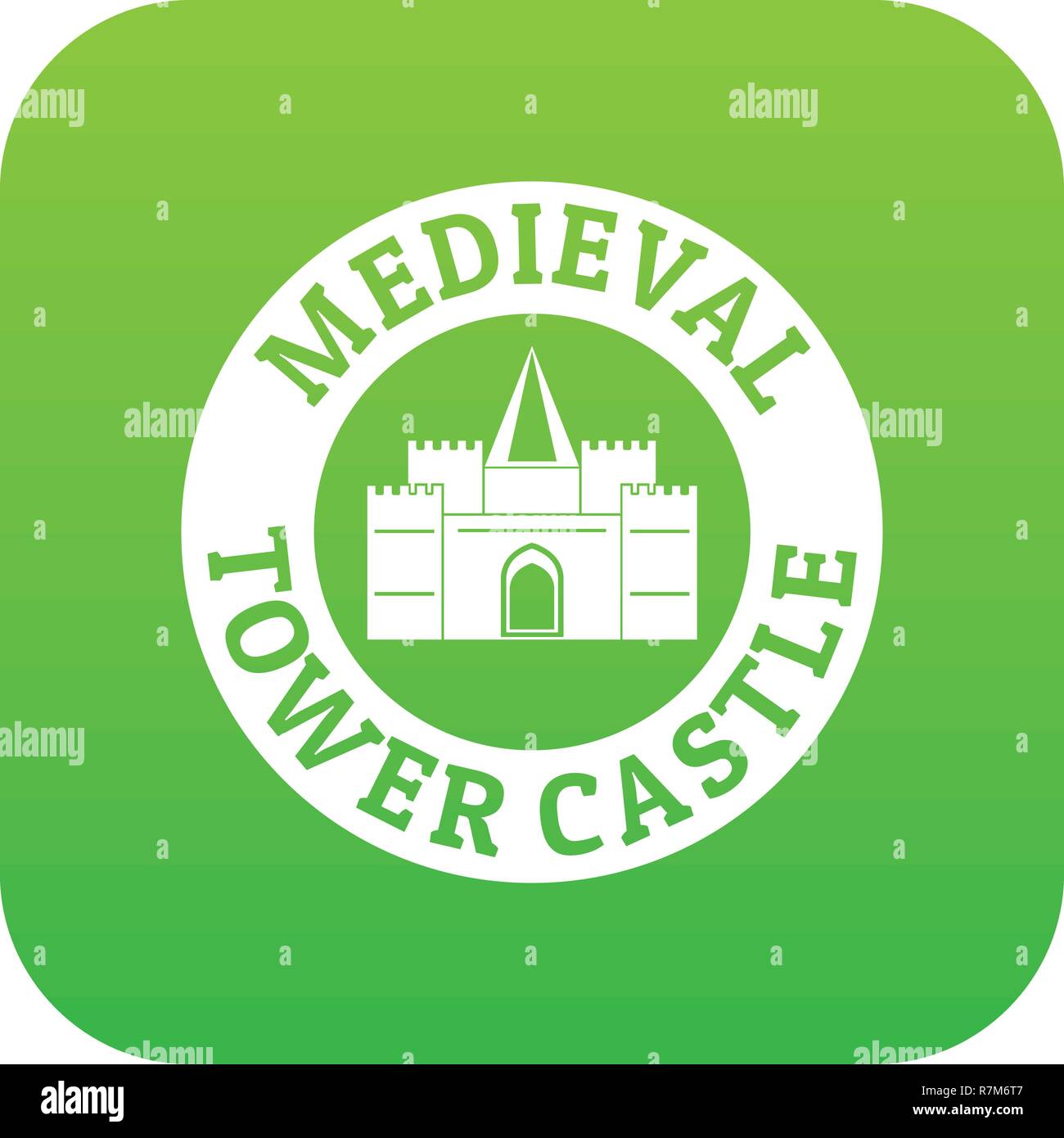 Green castle tower icon isolated hi-res stock photography and images ...