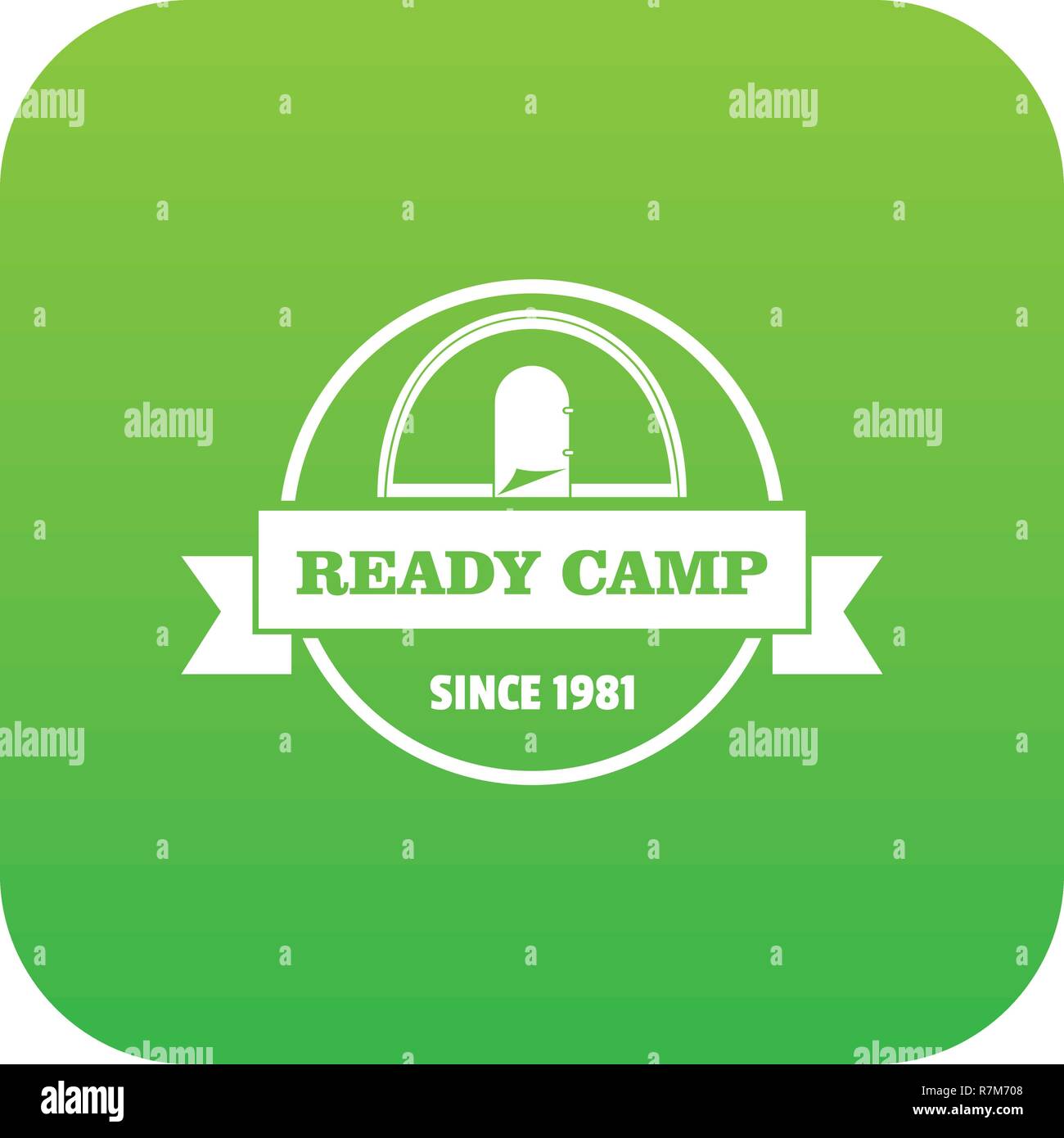 Ready camp icon green vector Stock Vector Image & Art - Alamy
