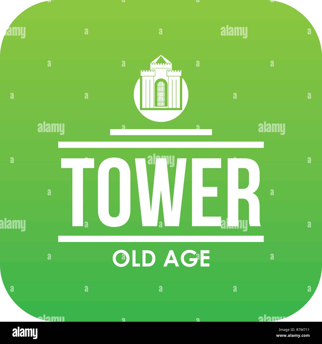 Tower old age icon green vector Stock Vector Image & Art - Alamy