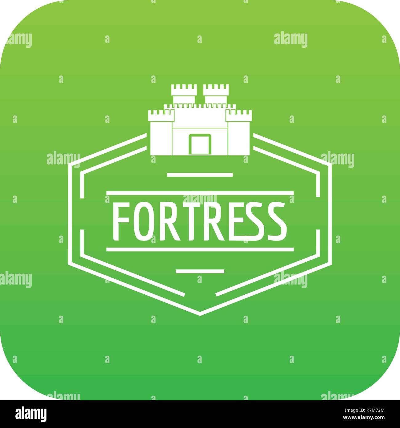 Old fortress icon green vector Stock Vector Image & Art - Alamy