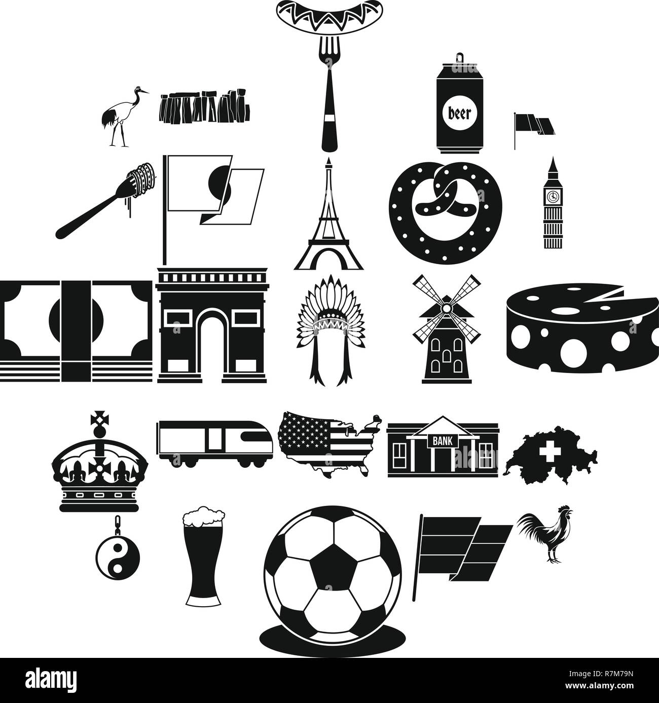 Exploring icons set, simple style Stock Vector Image & Art - Alamy