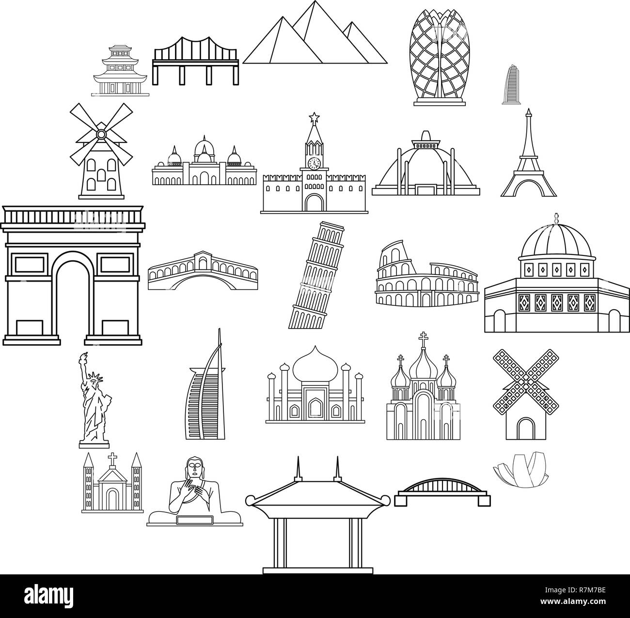 Recreation area icons set, outline style Stock Vector Image & Art - Alamy