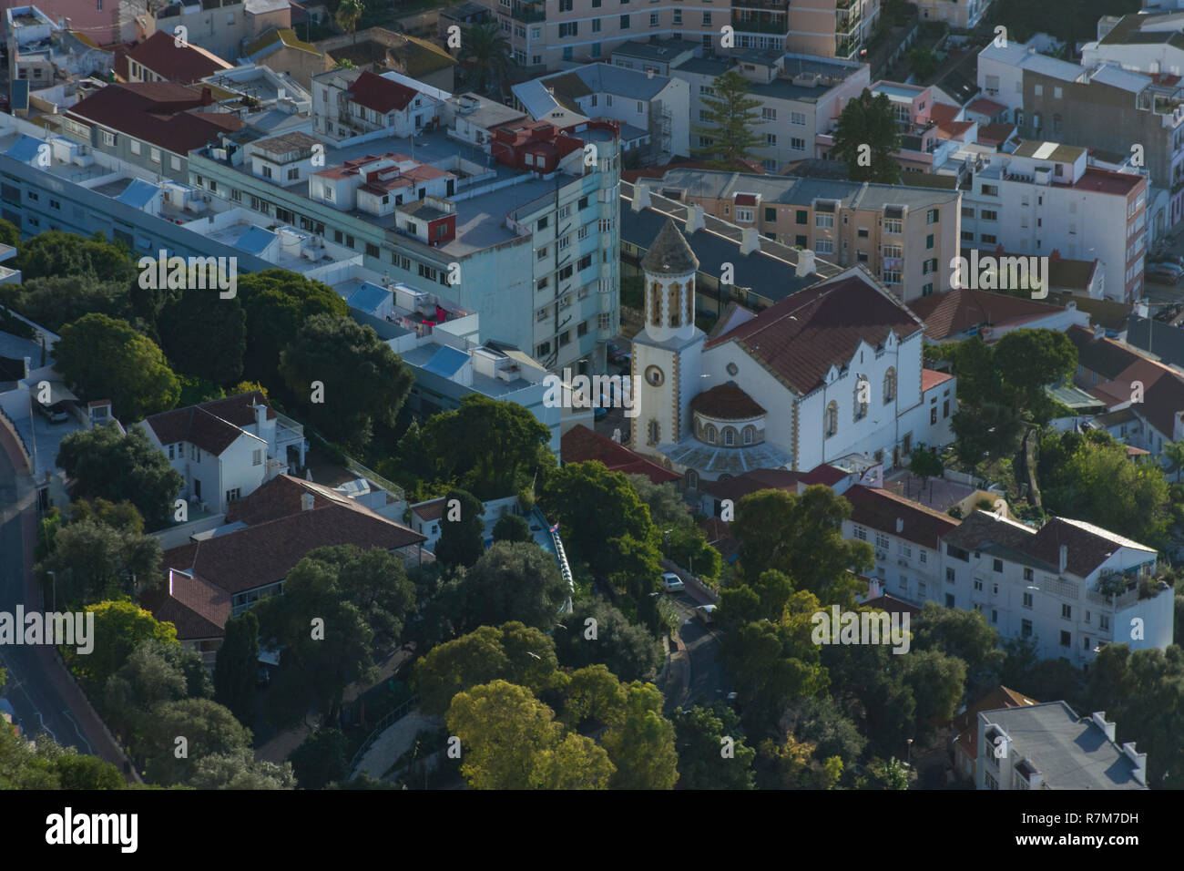 Saint Joseph church, from top of the rock, Gibraltar, Great Britain, UK ...