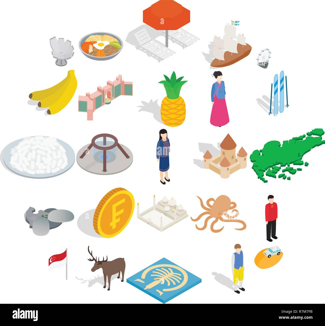 Point of interest icons set, isometric style Stock Vector Image & Art ...
