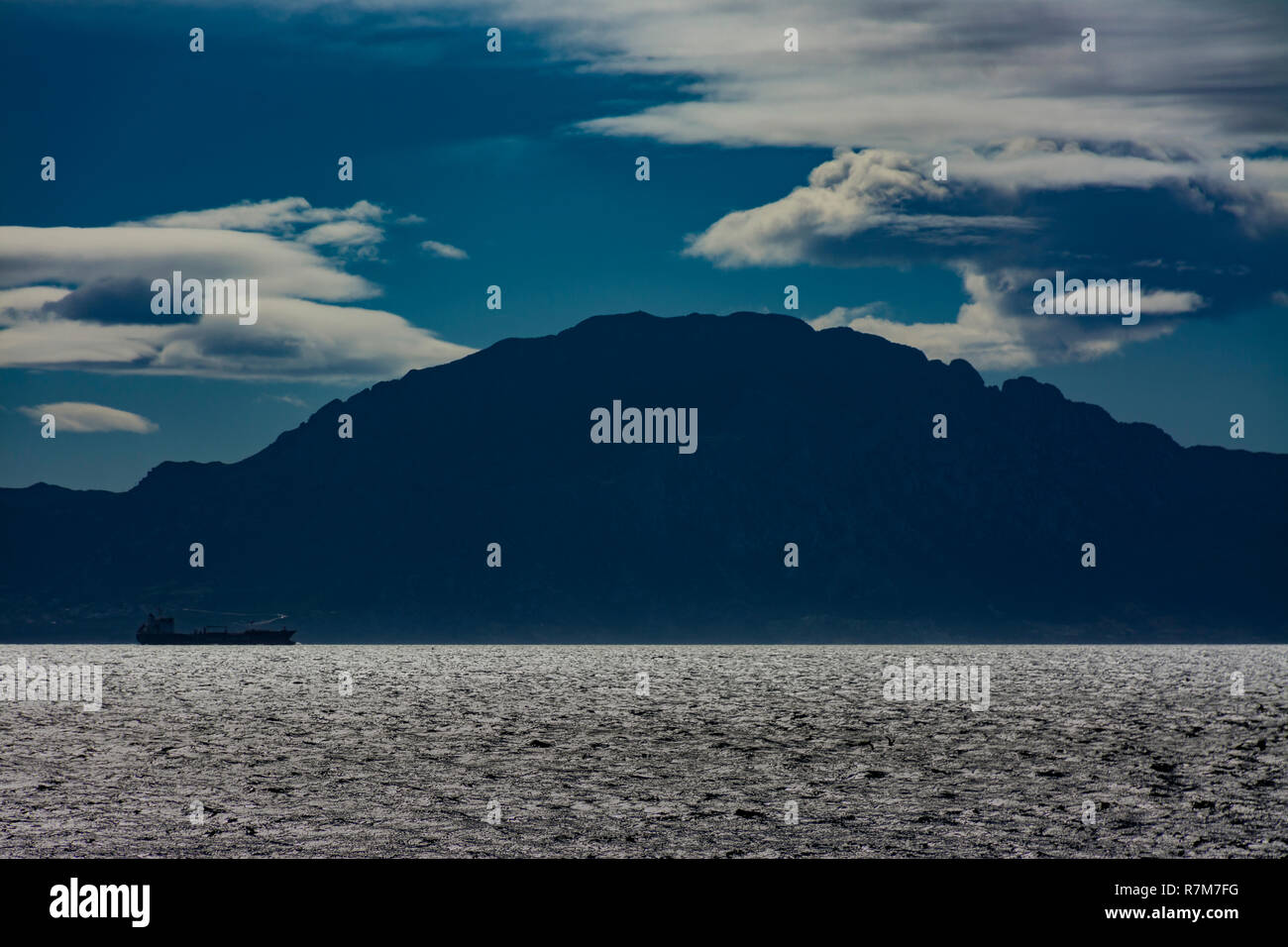 Mount Moses, Morocco, Africa. View from Punta Carnero, Algeciras coast ...