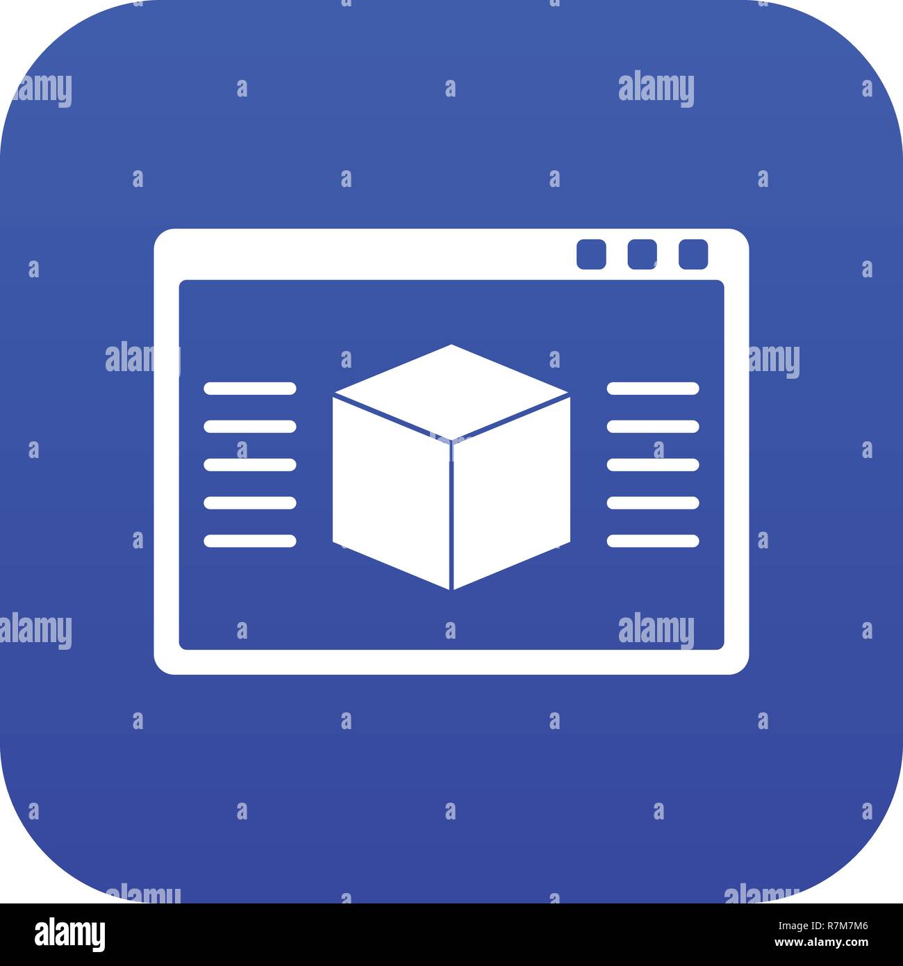 3d model icon digital blue Stock Vector Image & Art - Alamy