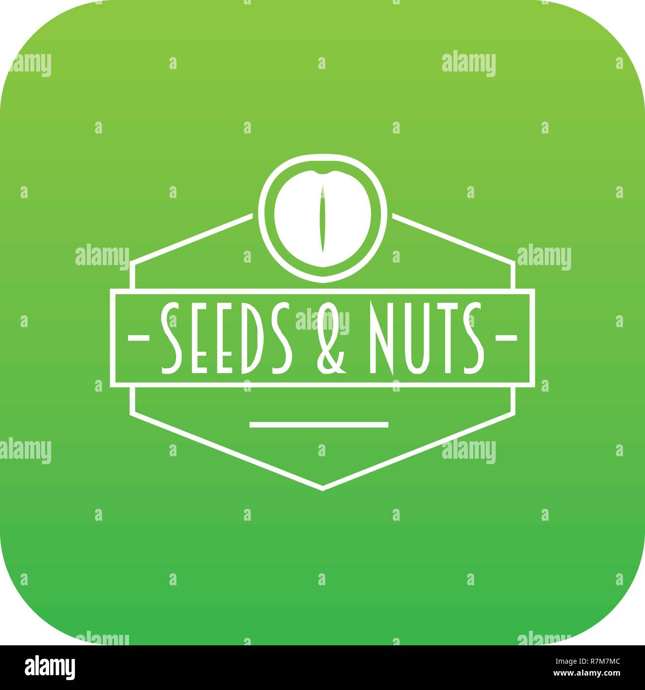 Nut and seed emblem icon green vector Stock Vector Image & Art - Alamy