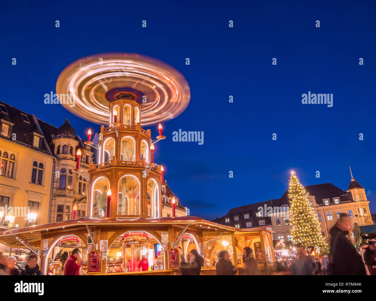 Christmas pyramid on the Christmas market Stock Photo - Alamy