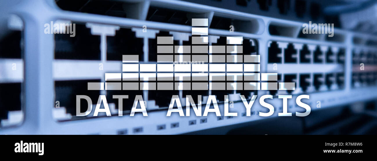 Big Data analysis text on server room background. Internet and modern ...