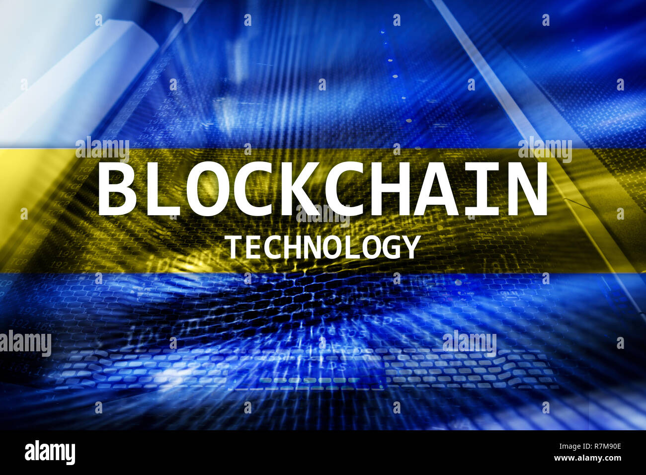 Blockchain technology, cryptocurrency mining server room data Stock ...