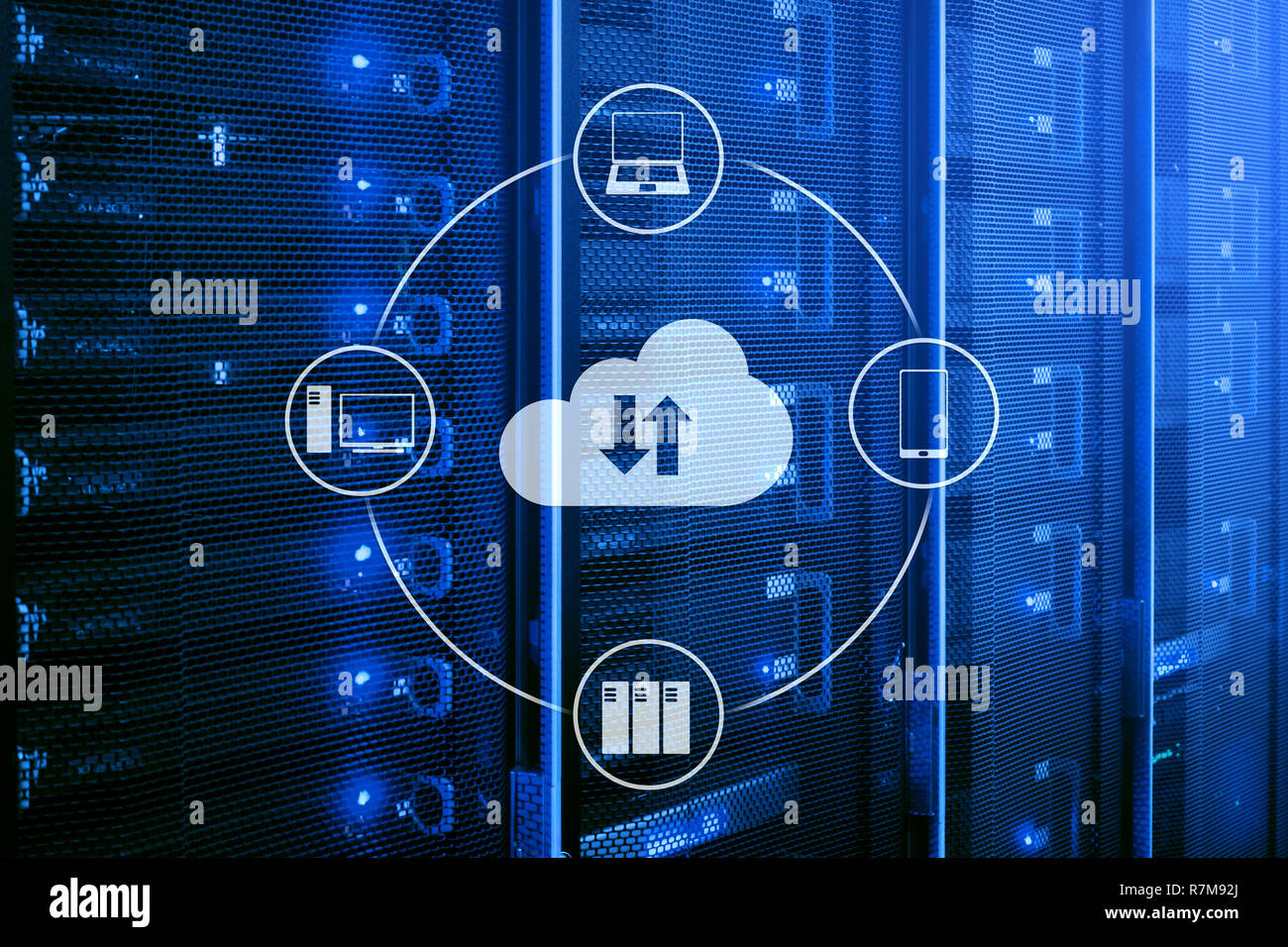 CLoud server and computing, data storage and processing. Internet and ...