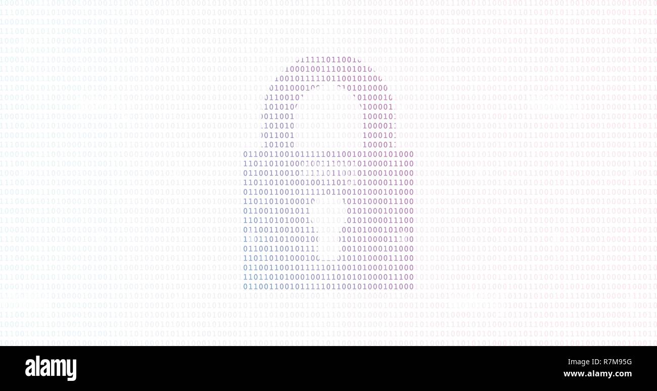 Internet technology cyber security data concept with binary digits and lock colorful background ...
