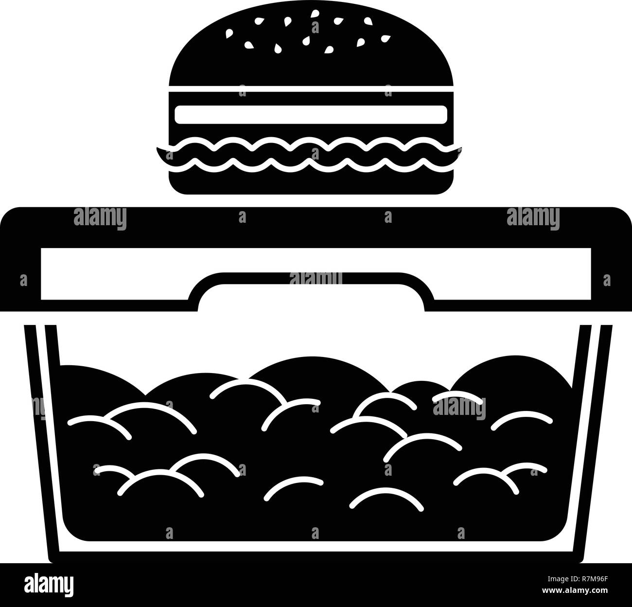 Open burger box Stock Vector Images - Alamy