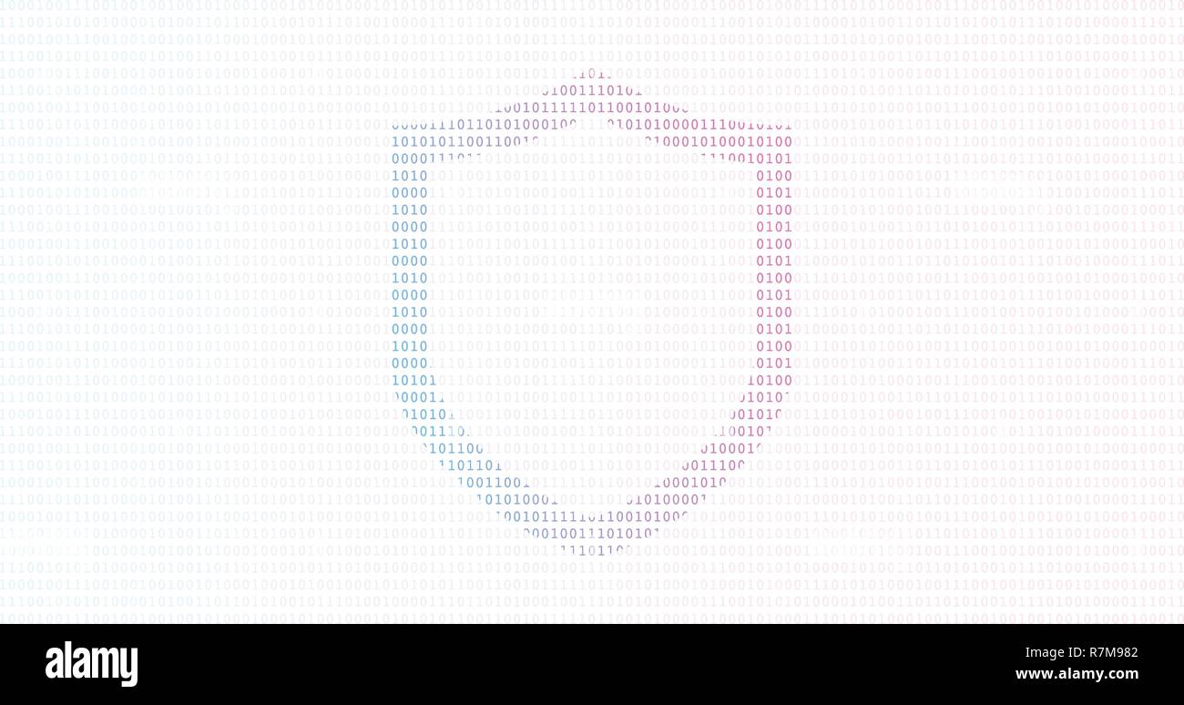 Internet technology cyber security data concept with binary digits and ...