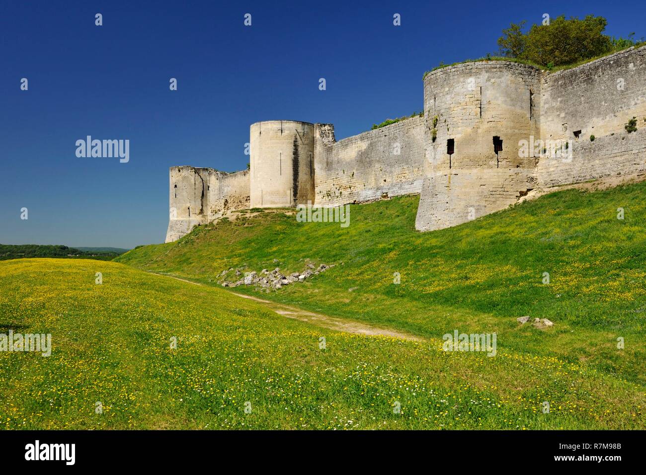 France, Aisne, Coucy Castle Auffrique, Castle, walk under the southern ...
