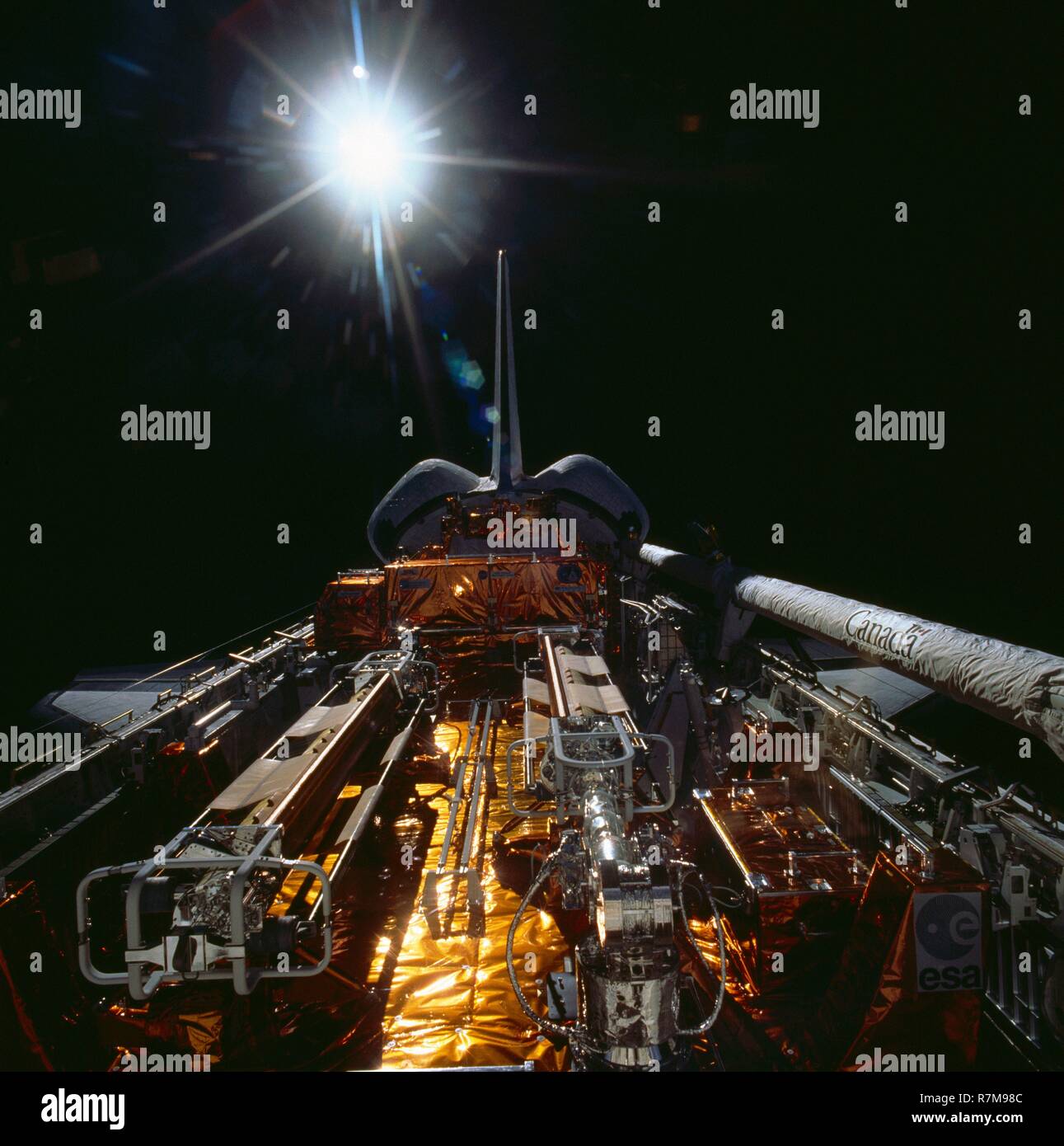 The cargo bay of the Space Shuttle Endeavour opened in preparation for ...