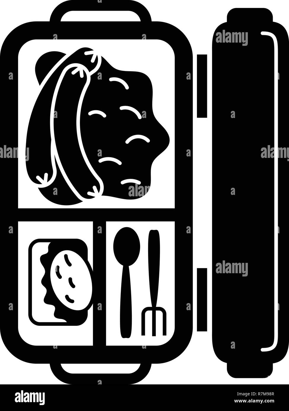 Pasta food box icon Black and White Stock Photos & Images - Alamy