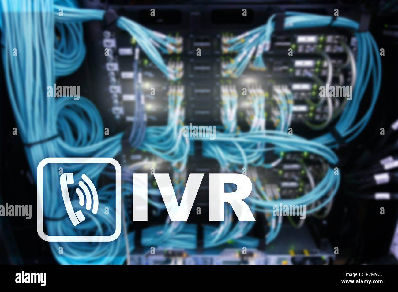IVR Interactive voice response communication concept. servers data ...