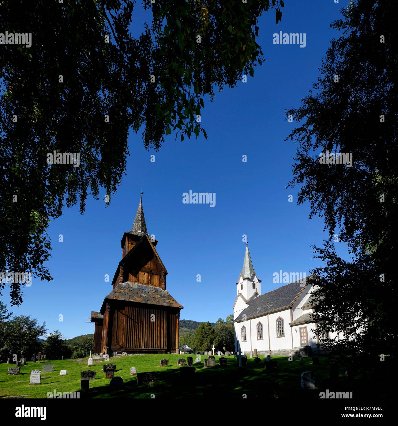 Norway, Buskerud, Torpo Stave Church between Geilo and Gol Stock Photo ...