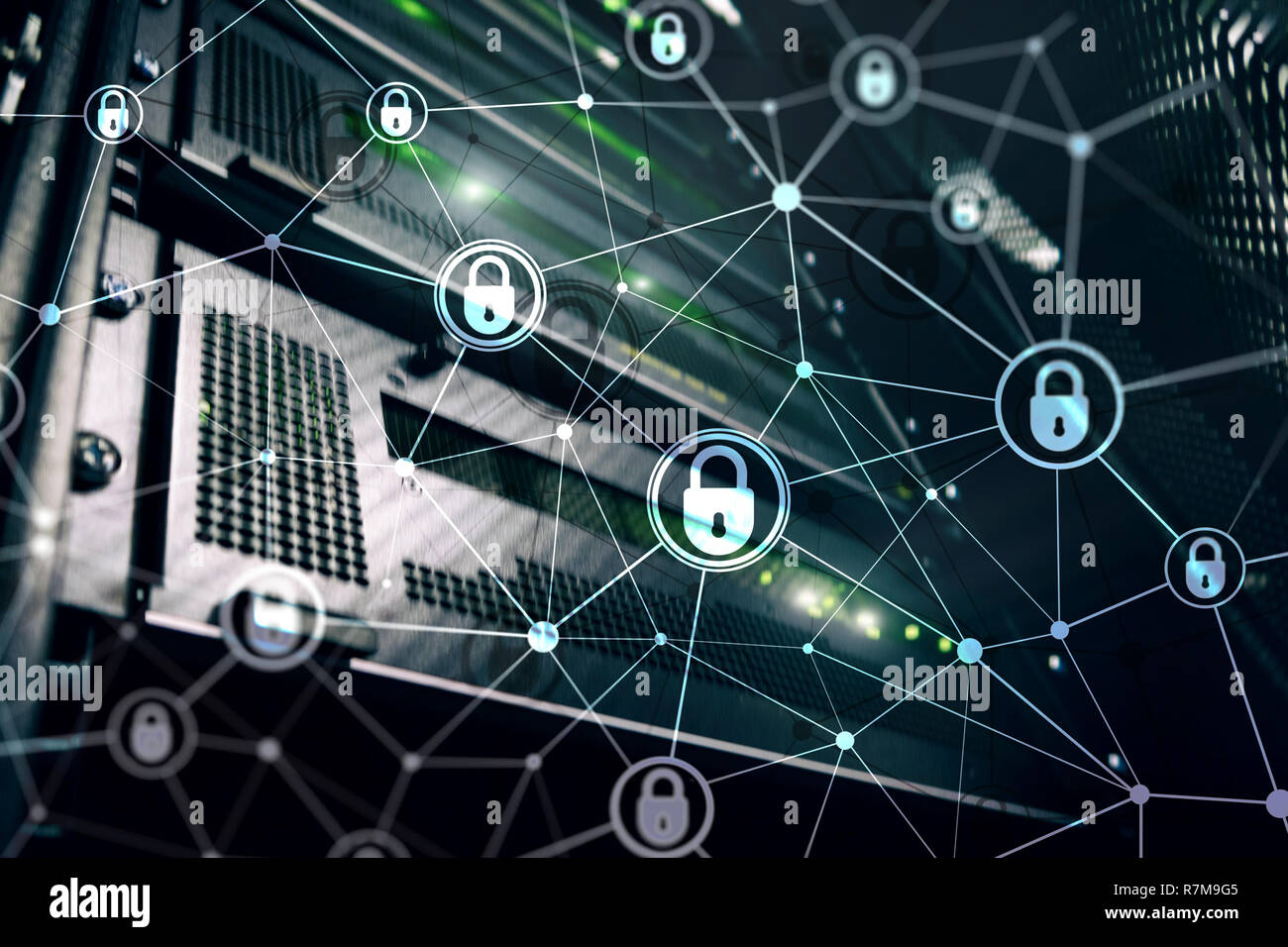 Cyber security, information privacy, data protection concept on modern ...