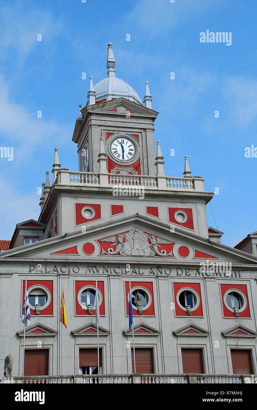 Town hall of Ferrol, in Galicia, Spain. Ferrol is a city in the ...
