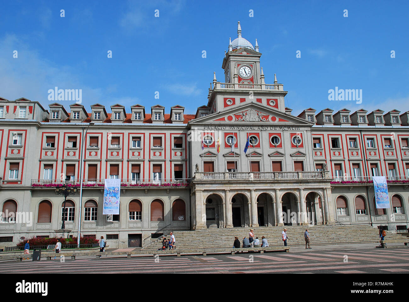 Town hall of Ferrol, in Galicia, Spain. Ferrol is a city in the ...