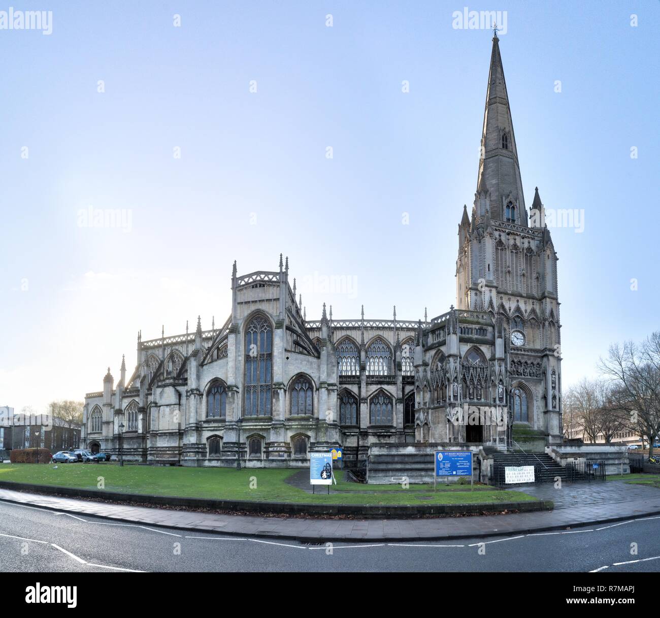The Gothic and Reinassance Saint Mary Redcliffe Church, with typical ...