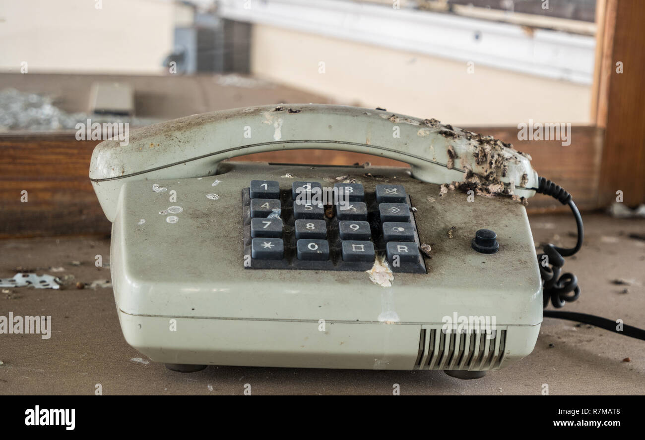Retro landline telephone Stock Photo - Alamy
