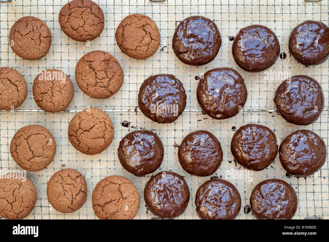 Homemade dark chocolate stem ginger biscuits Stock Photo - Alamy
