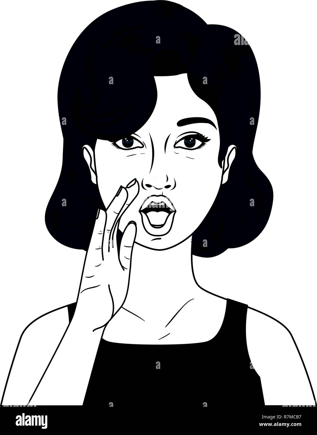 woman telling a secret avatar character Stock Vector Image & Art - Alamy