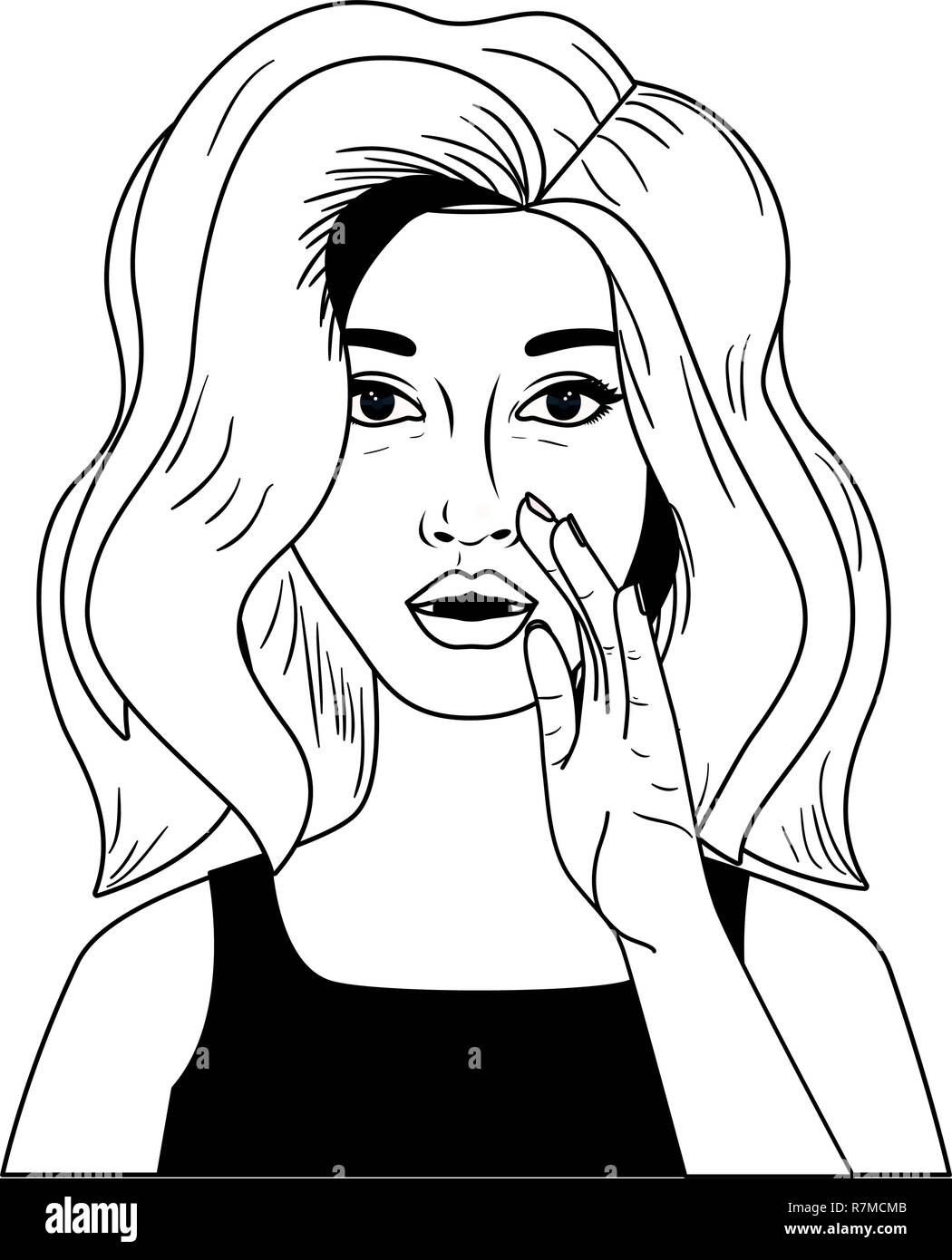 woman telling a secret avatar character Stock Vector Image & Art - Alamy