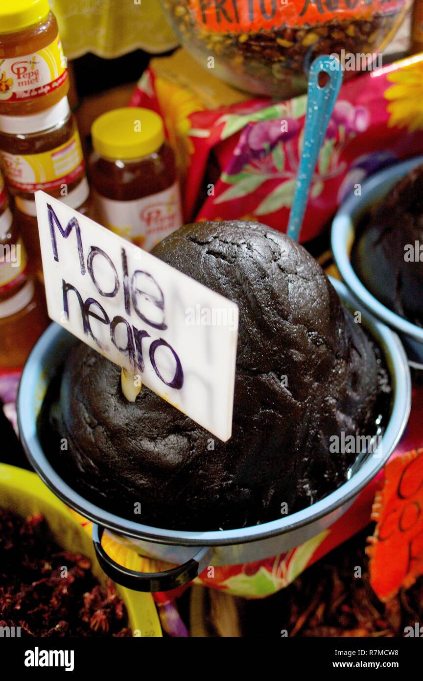 Mexico, Oaxaca State, Oaxaca, sale of mole at the market Stock Photo ...