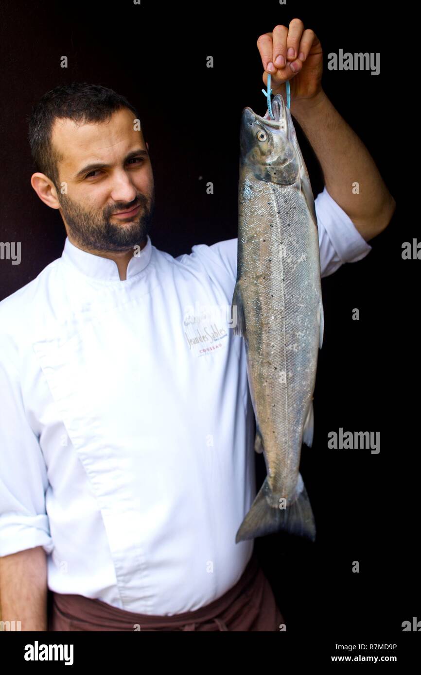 France, Landes, Hossegor, Patrice Lubet chef of the restaurant at Jean ...