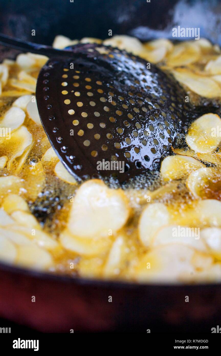 India, Kerala state, Kochi, the market cooking manicac chips Stock ...